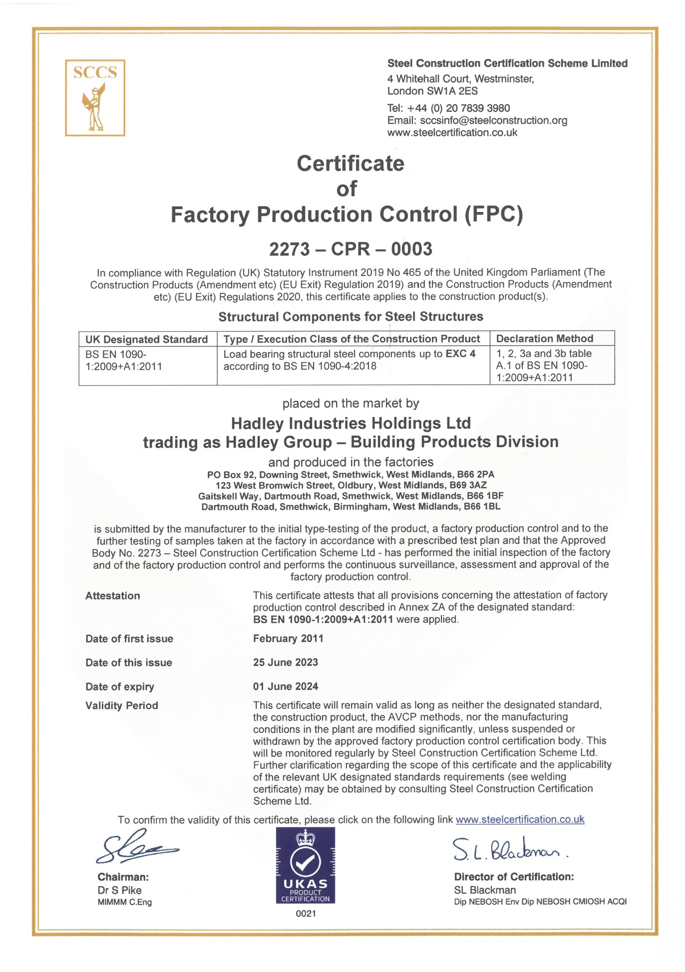 MMC accreditations and certificates - Hadley Group